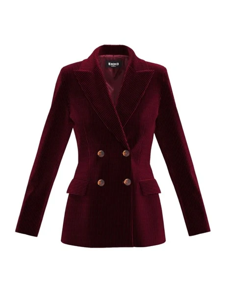 GIACCA BLAZER IN VELLUTO A COSTE DONNA BORDEAUX - Step By Step GIACCA BLAZER IN VELLUTO A COSTE DONNA BORDEAUX - Step By Step